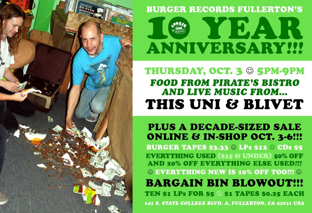 Burger Records Celebrates 10 Years with Burgers, Live Music, Huge Sale ...